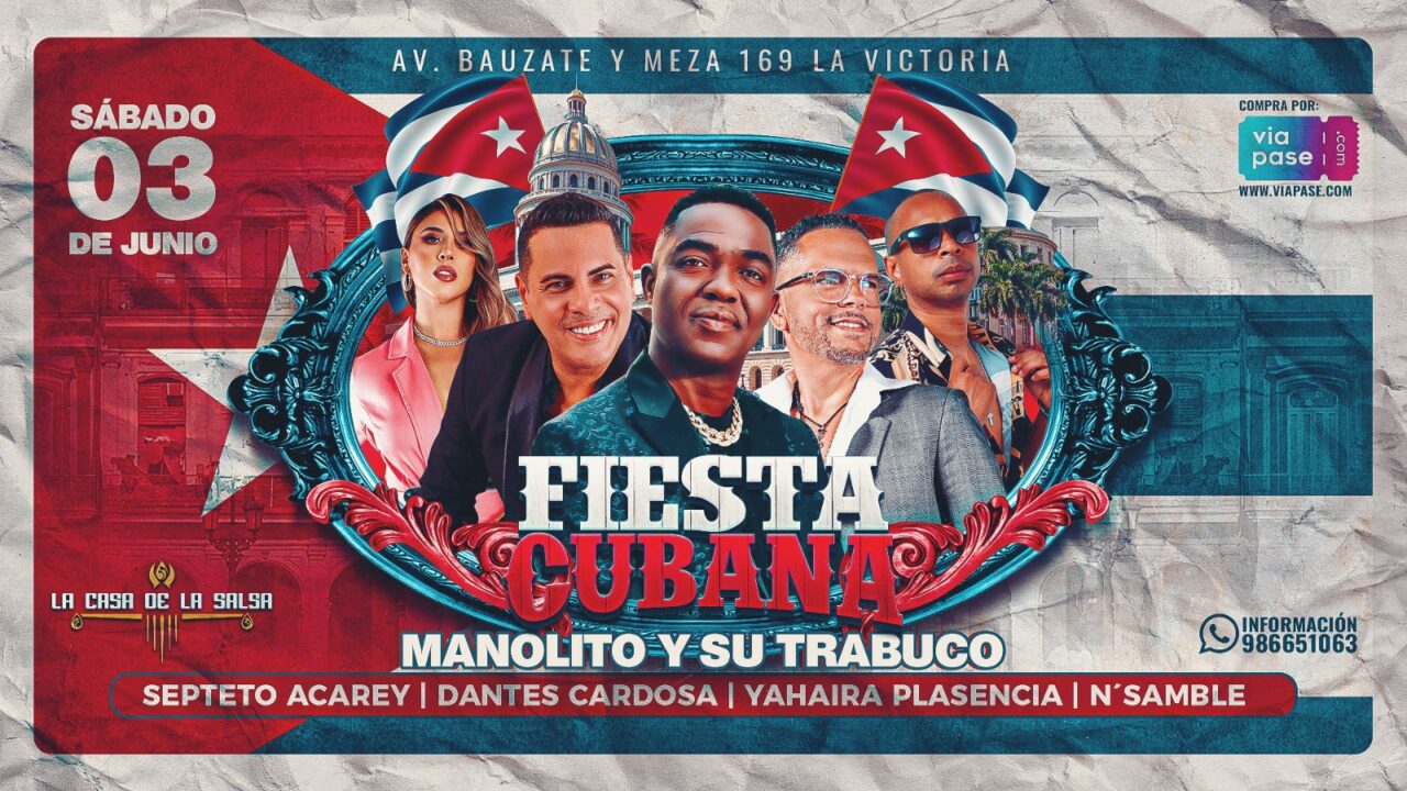 FIESTA CUBANA – Sábado 03 Junio 2023 – Casa de la Salsa – ViaPase