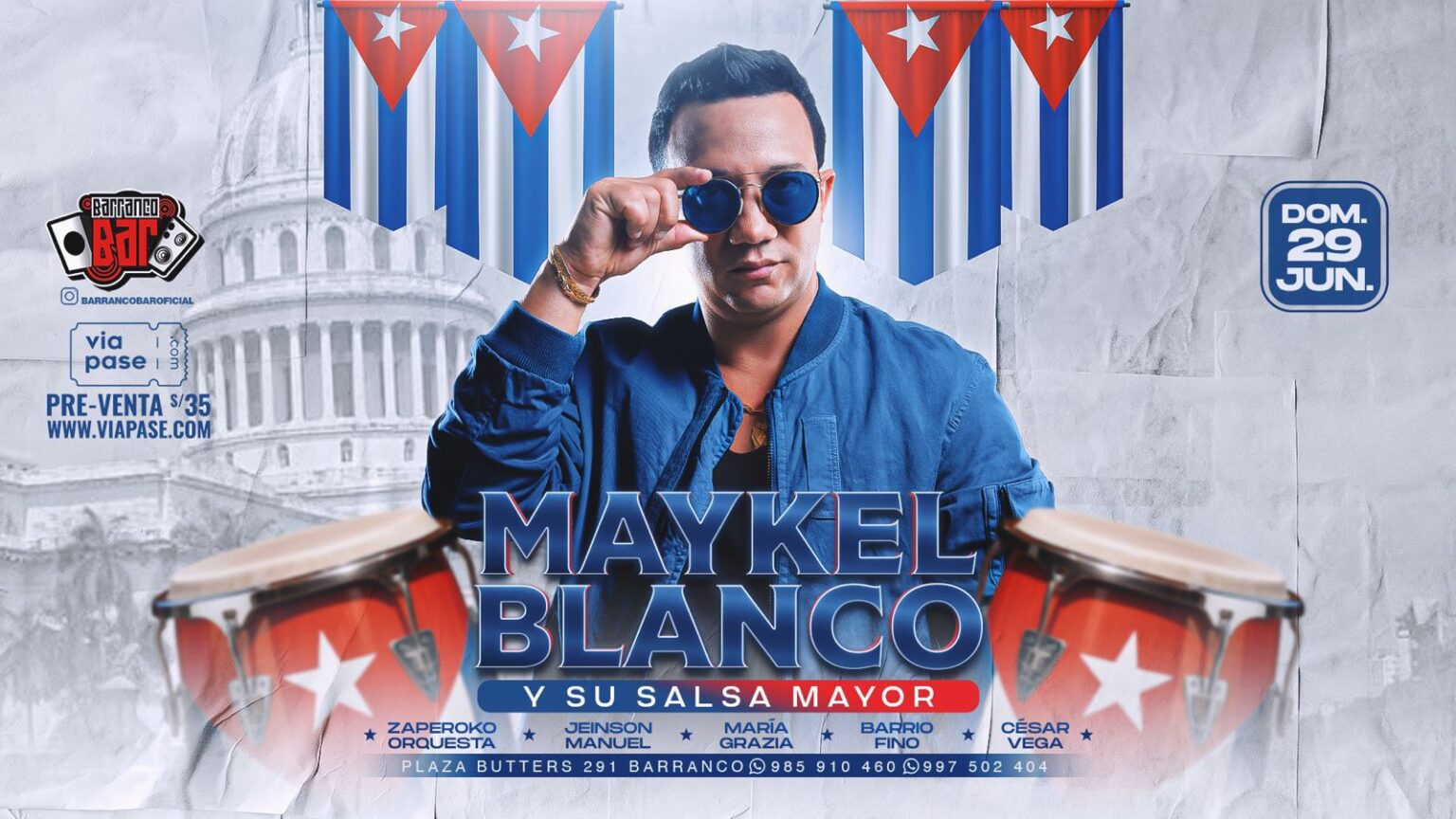 MAYKEL BLANCO Y SU SALSA MAYOR – Domingo 29 Junio 2025 – Barranco Bar ...